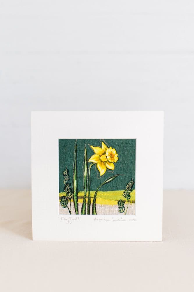 Dasalee Textile Art | Original Daffodil Painting on Irish Linen ...