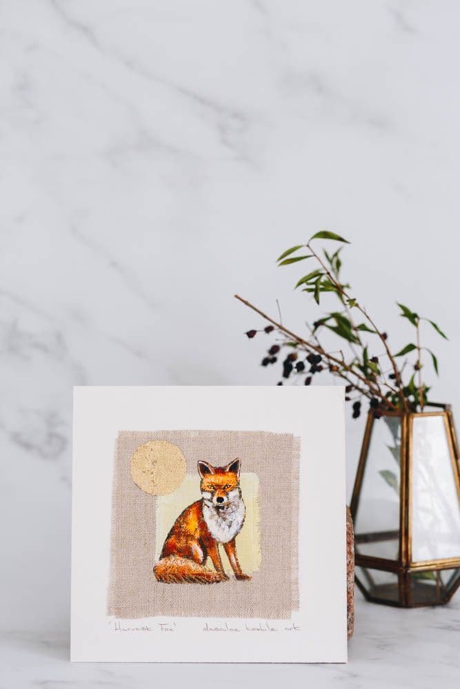 Dasalee Textile Art | Original Harvest Fox Painting on Irish Linen ...