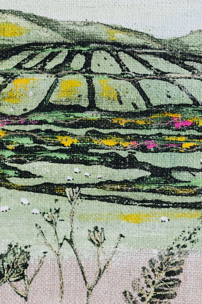 Dasalee Textile Art | Original The Sperrins Painting on Irish Linen ...