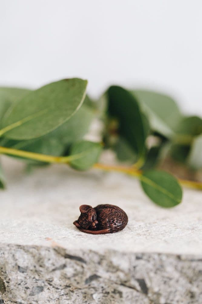 David Meredith Sculptor | Miniature Bronze Sleeping Mouse Sculpture ...