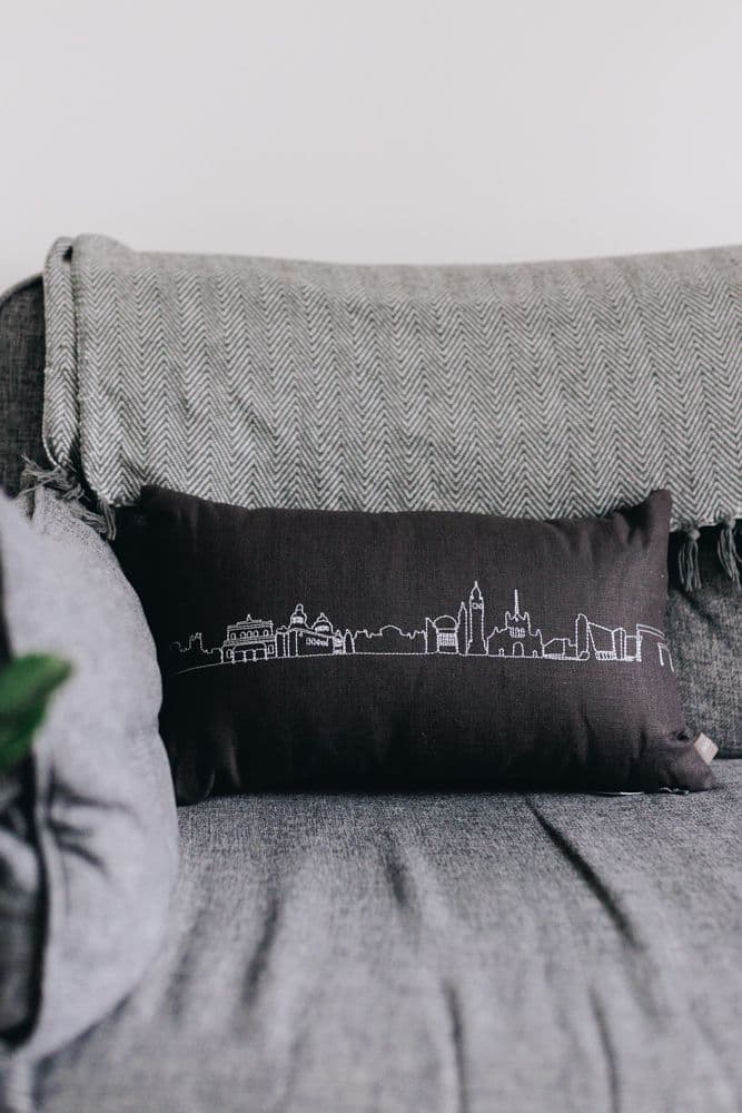 Deborah Toner | Belfast Skyline Northern Ireland Irish Linen Cushion ...