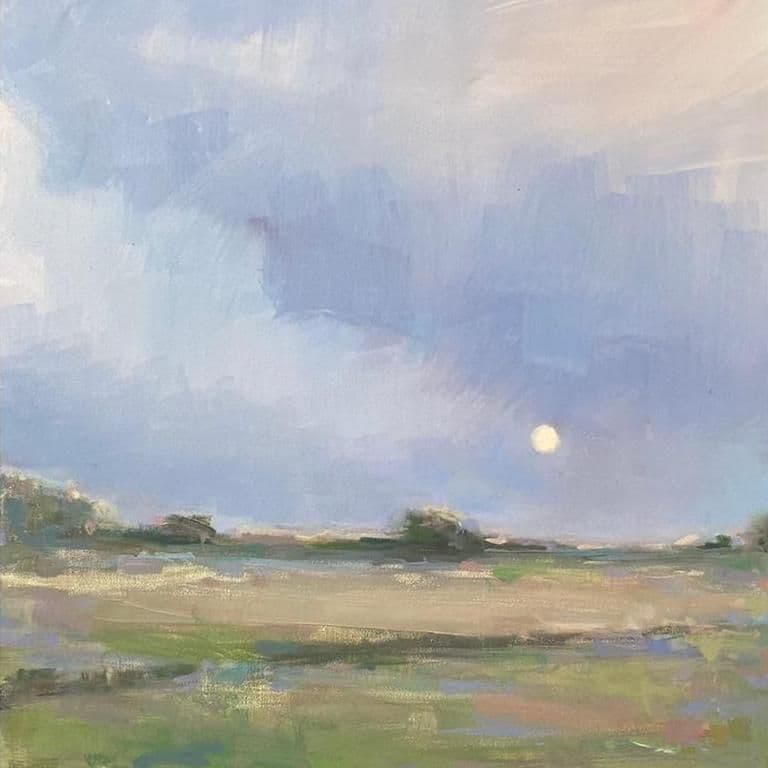 Elaine Murdock Artist | Pale Moon Original Oil Painting | Murdock Art ...