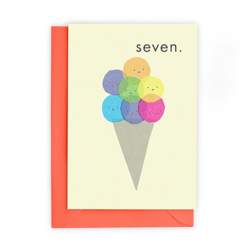 Fréya Art & Design Cards | Seven 7th Birthday Card | Children's Age Cards
