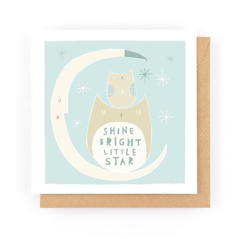 Fréya Art & Design Cards | Shine Bright Little Star Card | New Baby Cards
