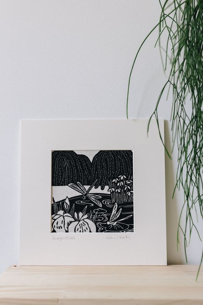 Gail Kelly Artist | Algan Arts | Dragonflies Print on Irish Linen ...