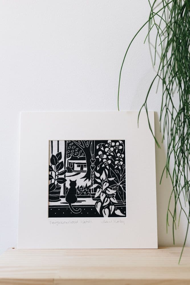 Gail Kelly Artist | Algan Arts | Neighbourhood Watch Cat Print on Irish ...