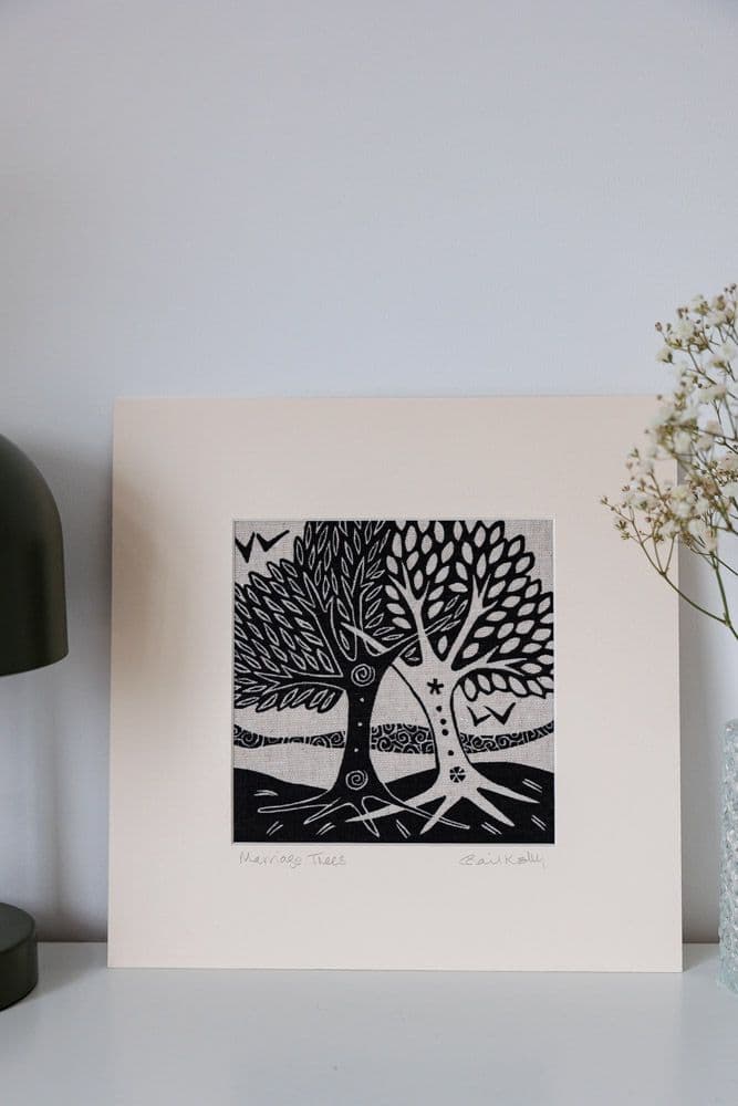 Gail Kelly Artist | Algan Arts | Small Marriage Trees Print on Irish ...