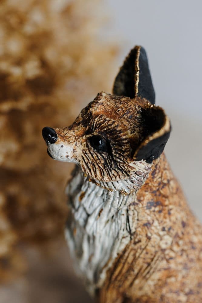 Gin Durham Ceramic Sculpture | Sitting Fox Sculpture | Ceramic Fox ...