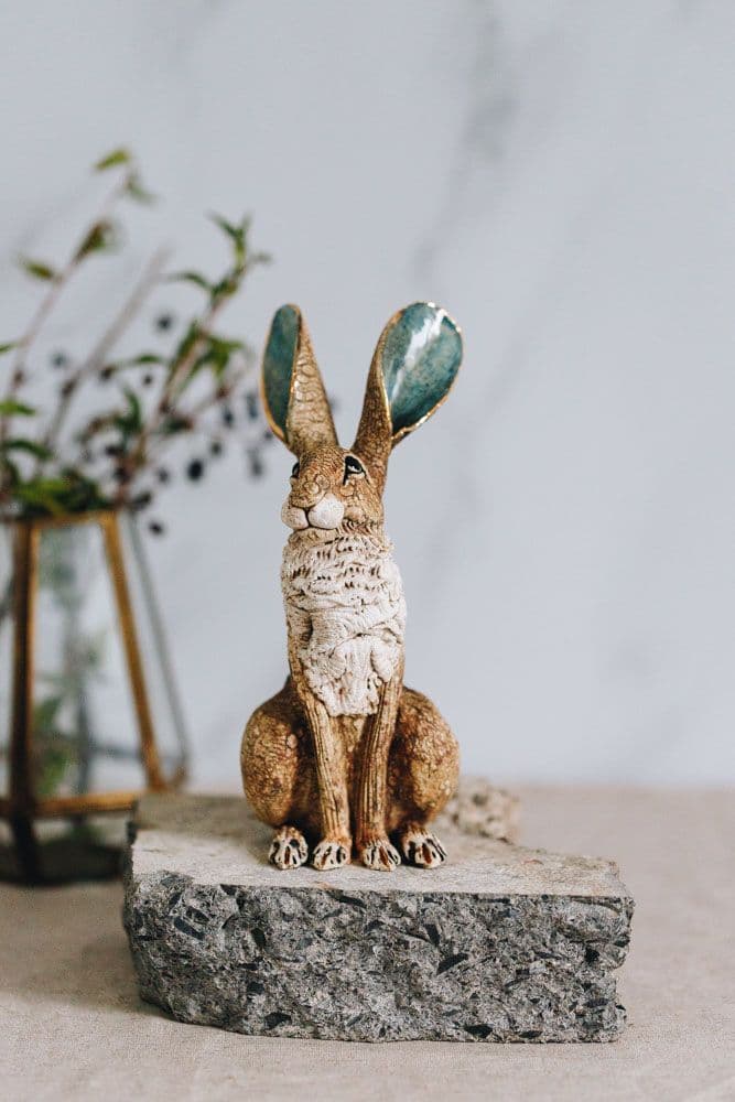 Gin Durham Ceramic Sculpture | Sitting Hare Sculpture | Ceramic Hare ...
