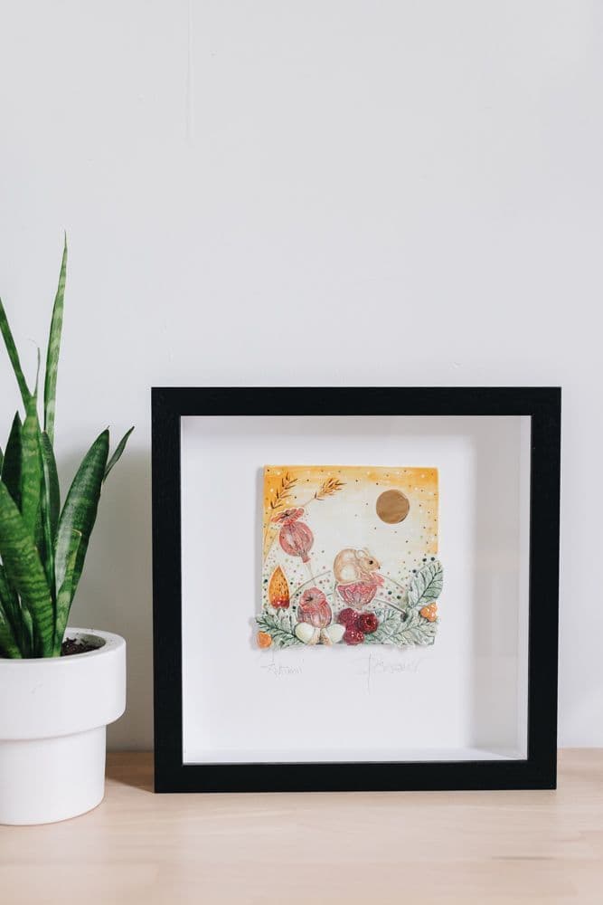 Helen Shearer Ceramics | Porcelain Ceramic Autumn Field Mouse Tile ...