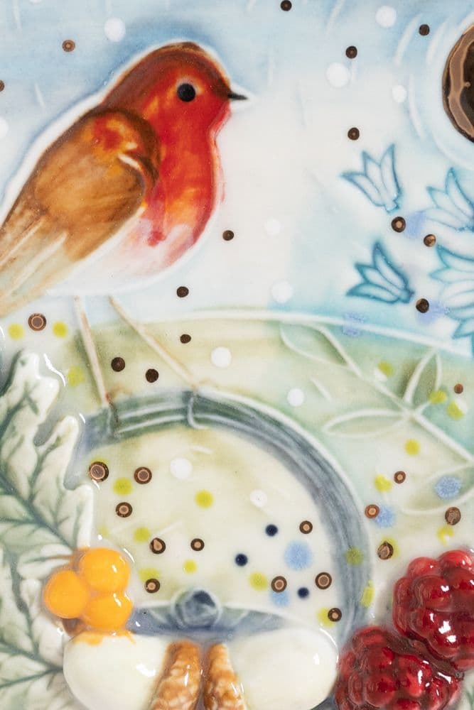 Helen Shearer Ceramics | Porcelain Ceramic Garden Friend Robin Tile ...