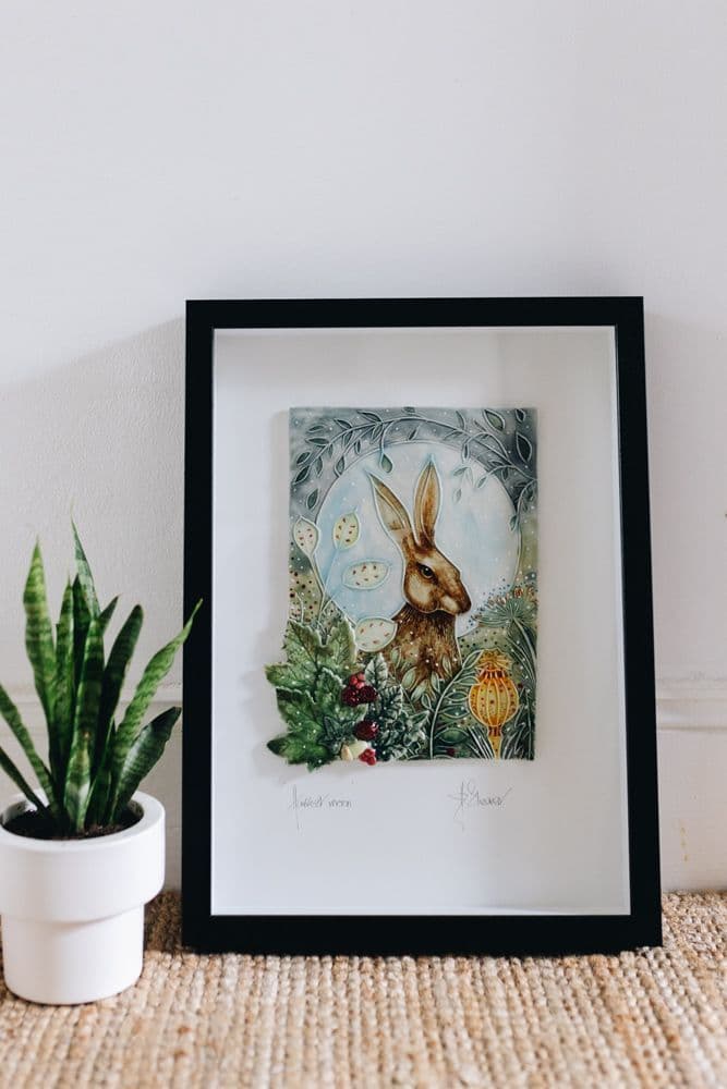 Helen Shearer Ceramics | Porcelain Ceramic Harvest Moon Hare Tile ...