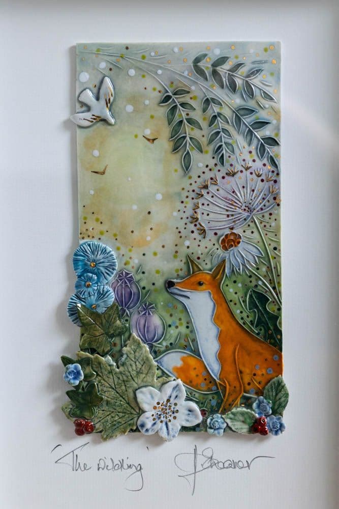 Helen Shearer Ceramics | Porcelain Ceramic Harvest Moon Hare Tile ...