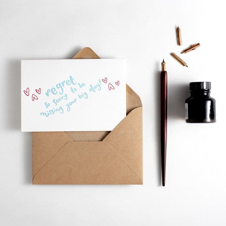 Hunter Paper Co | Wedding Regret Card | Letterpress RSVP Card