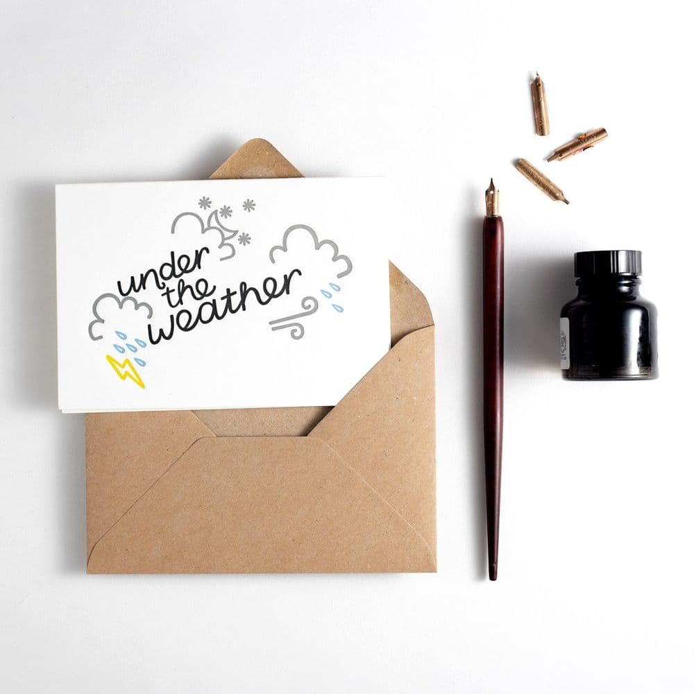 Hunter Paper Co | Under the Weather Card | Letterpress Get Well Soon Card