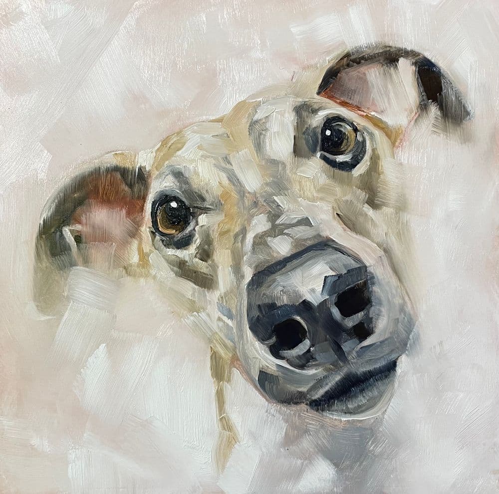 Julie Brunn Artist | Are We Going for a Run? Greyhound Original Oil ...