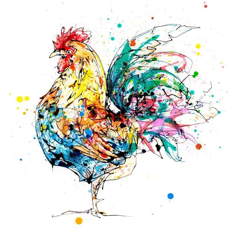 Kathryn Callaghan Artist | Clarence Cockerel Bird Print | KC Fine Art ...