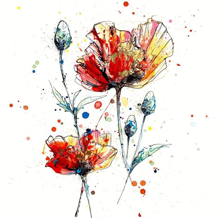 Kathryn Callaghan Artist | Sunburst Red Poppies Print | KC Fine Art ...