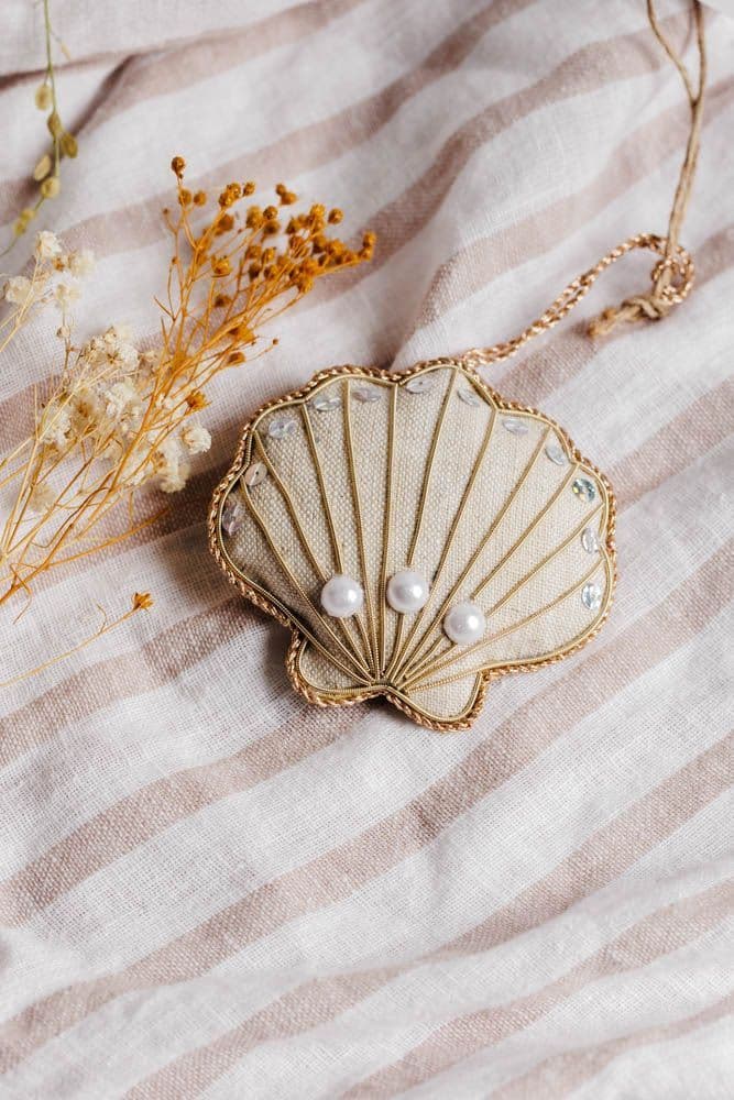 Katie Larmour Linen & Textiles | Irish Linen Oyster Shell Decoration