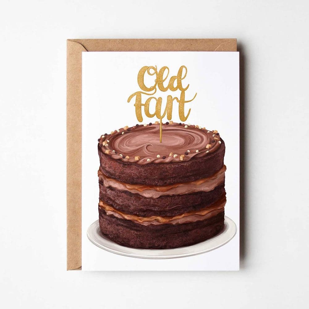 Katie Tinkler Illustration | Old Fart Birthday Cake Card | Funny Food ...