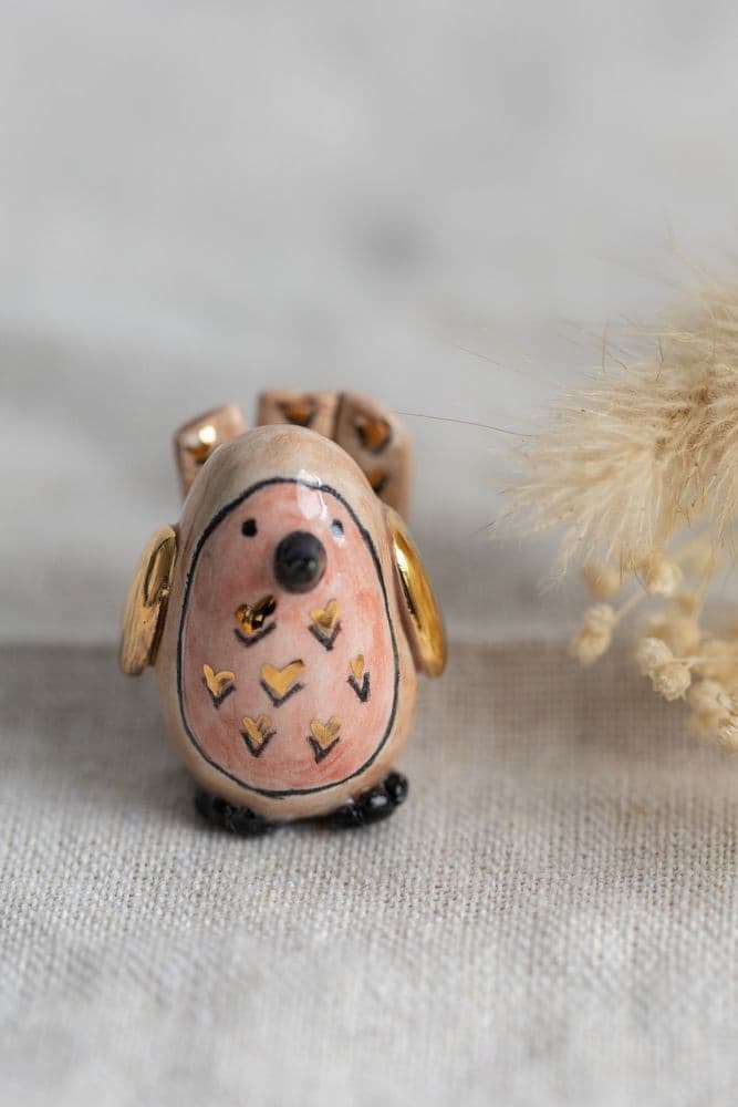 Kim Beaden Ceramics | Handmade Miniature Ceramic Robin | Robin Sculpture