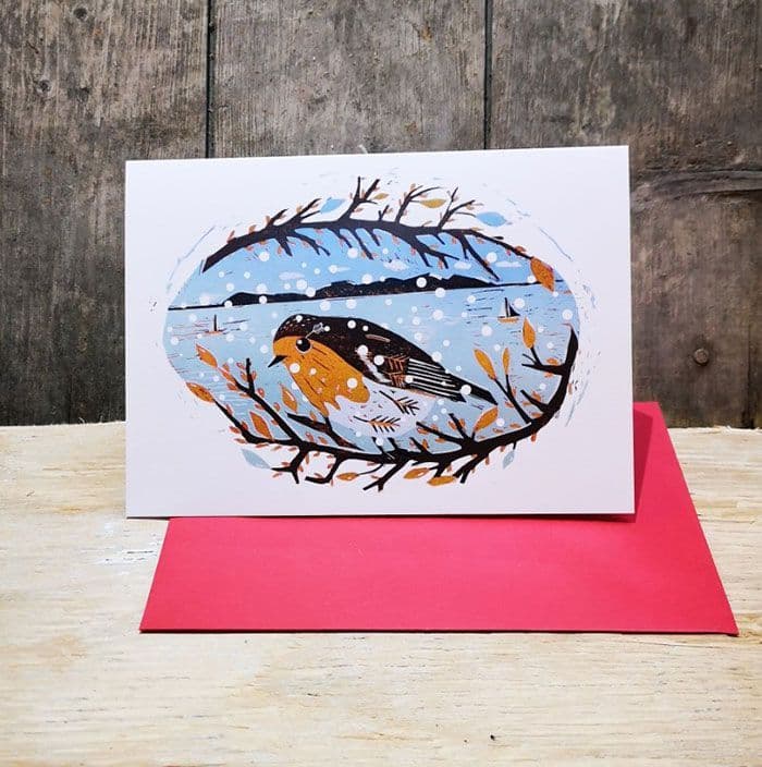 Liz Toole Artist & Printmaker | New Beginnings Robin Bird Winter ...