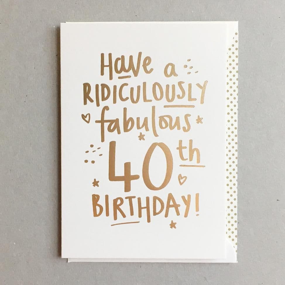 40th Birthday Card Messages