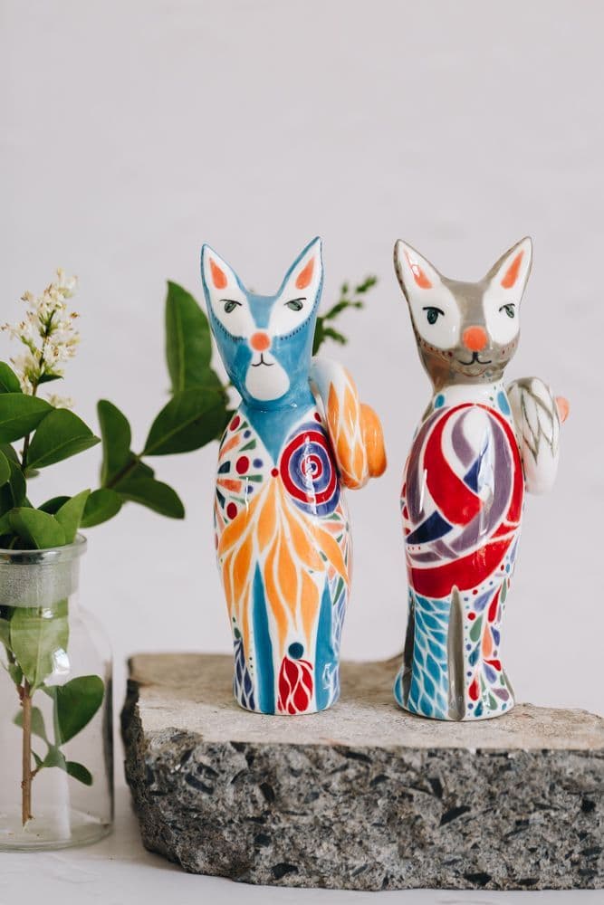Norma Doyle Ceramics | Handmade Porcelain Cat Sculpture