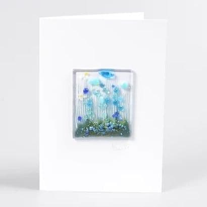 Pam Peters Glass Artist | Fused Glass Cornflower Card | Fused Glass ...