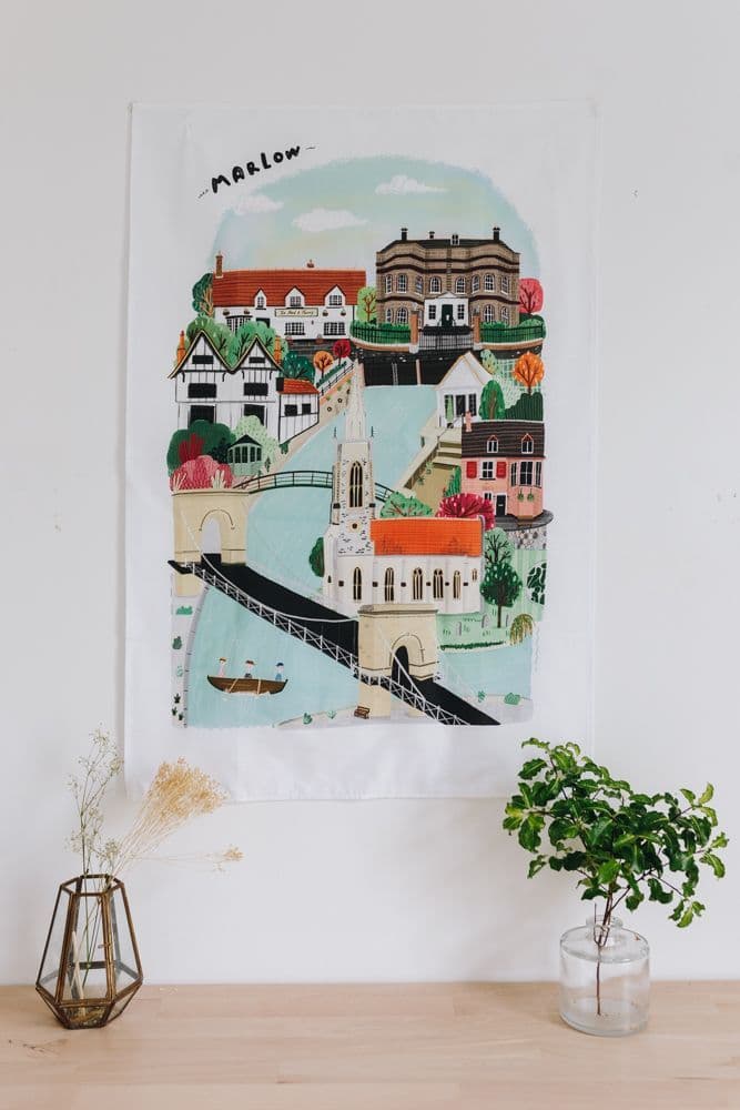 Peter Paints Pictures | Marlow Buckinghamshire England Tea Towel ...