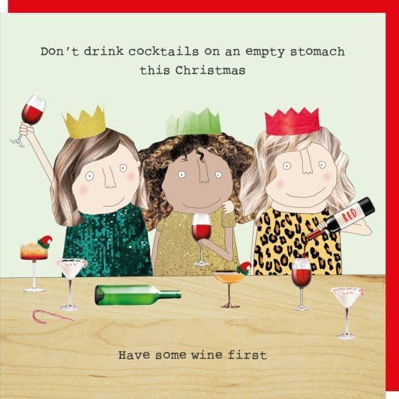 Rosie Made a Thing Cards | Cocktails & Wine Christmas Card | Funny ...