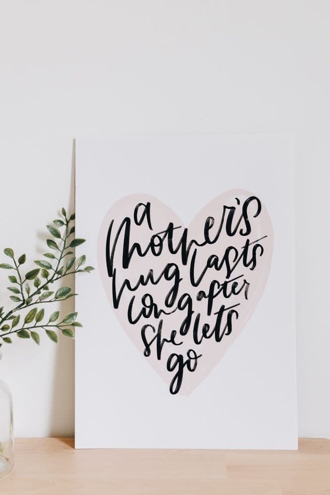Sarah McKane Artist | City & Shore Handlettering | A Mother's Hug Print