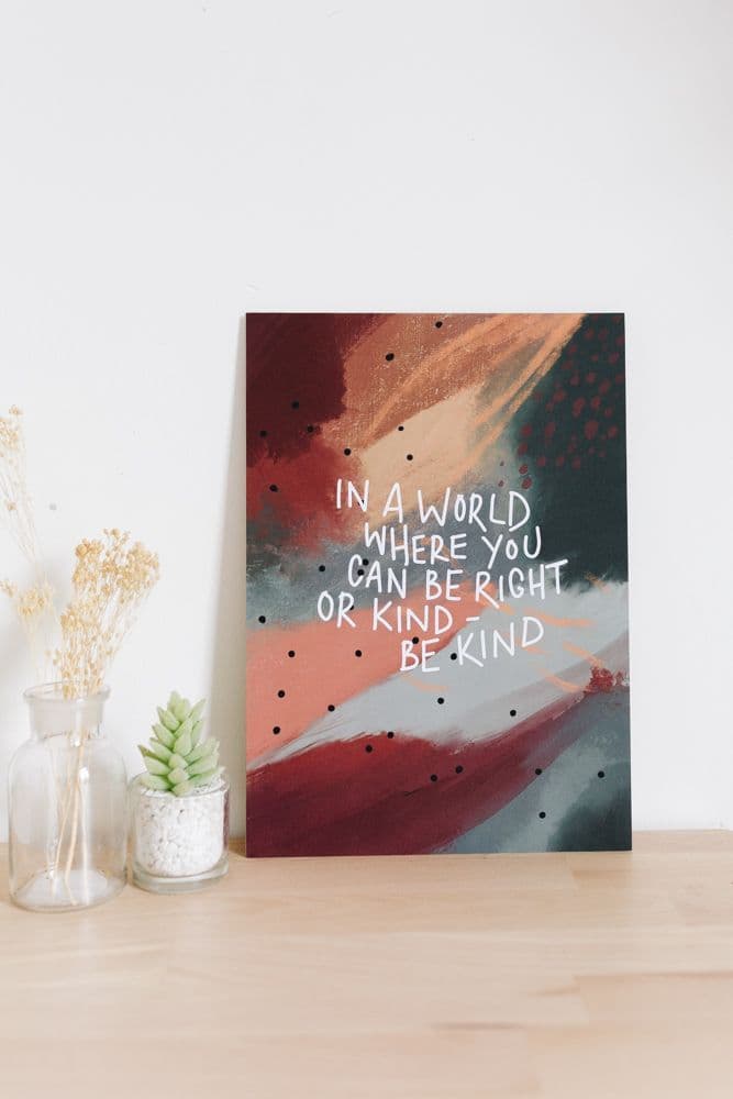 Sarah McKane Artist | City & Shore Handlettering | Be Kind Print | Night