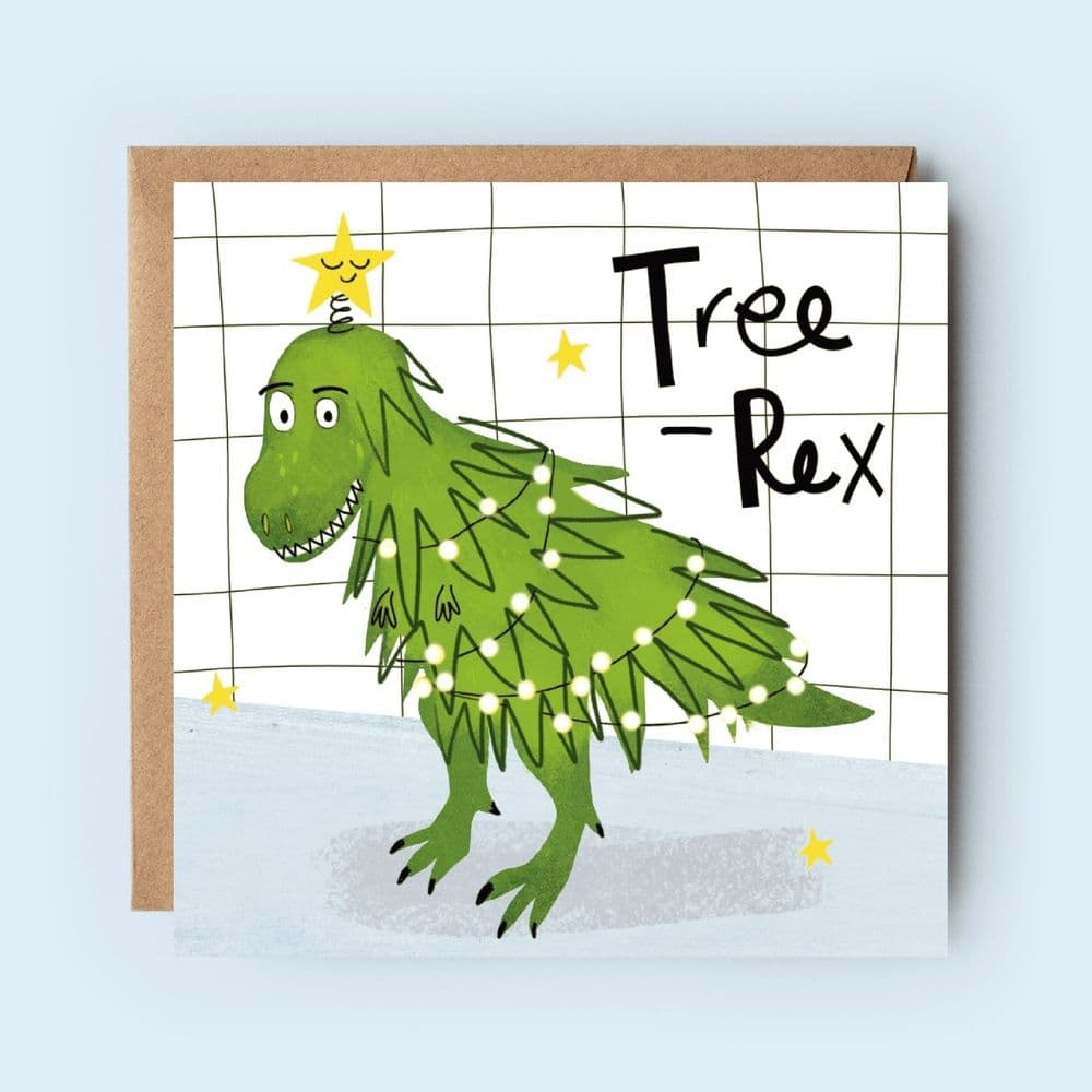 Susanna Banks Cards | Tree-Rex Dinosaur Christmas Card | Original ...