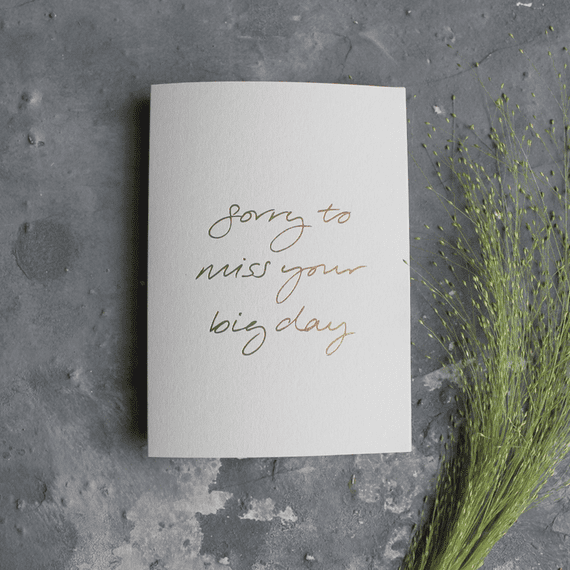 Text from a Friend Cards | Sorry to Miss your Big Day Wedding Regret ...