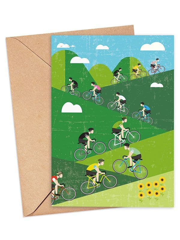 WallChart Art Co Cards | Hill Climbing Cycling Card | Cycling Cards