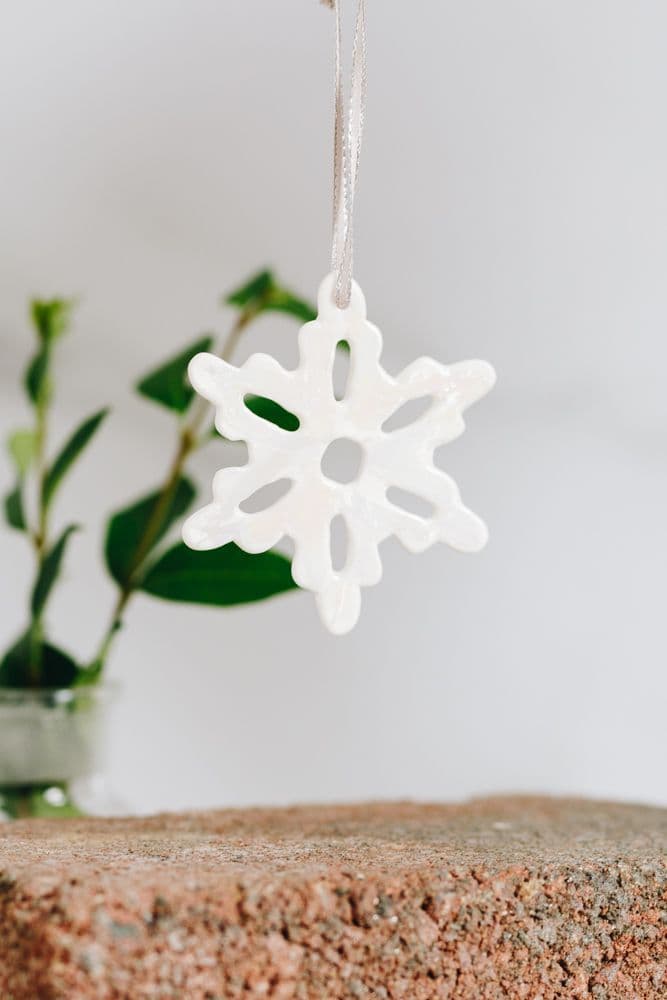 Wendy Ward Ceramics | Porcelain Snowflake Christmas Decoration | Royal ...