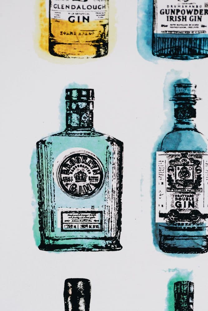 White Chalk Studio | 12 Irish Gins in Colour Print | Lisa Dodds Artist Northern Ireland