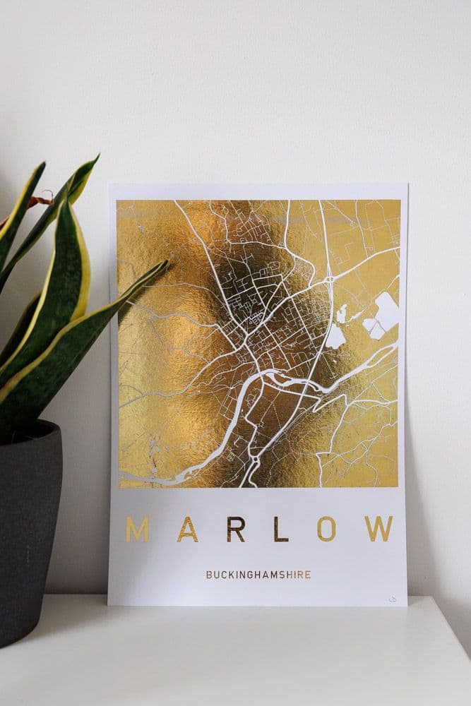 White Chalk Studio | Metallic Marlow Map Print | Lisa Dodds Artist ...