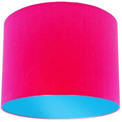 Pink Lamp Shade with Light Blue Lining