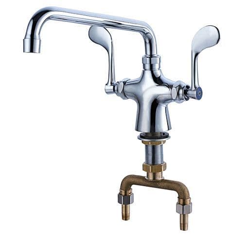 Commercial Heavy Duty Deck Mounted Monobloc Straight Neck Taps- Wrist ...