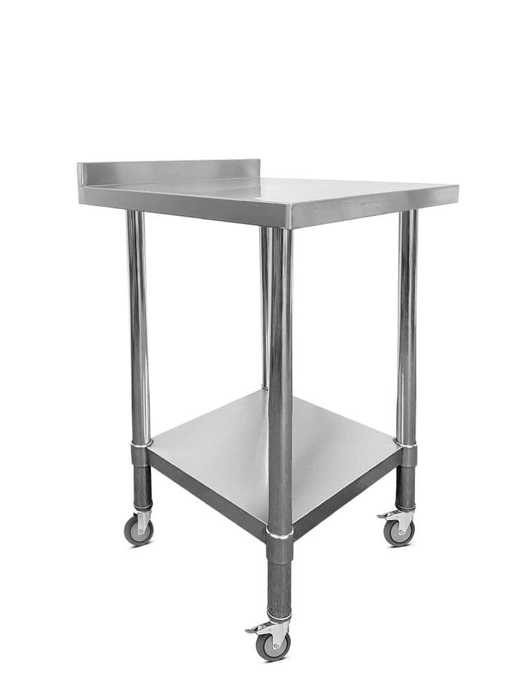 Stainless Steel Wall Prep Table - 600x700x900mm - Castors
