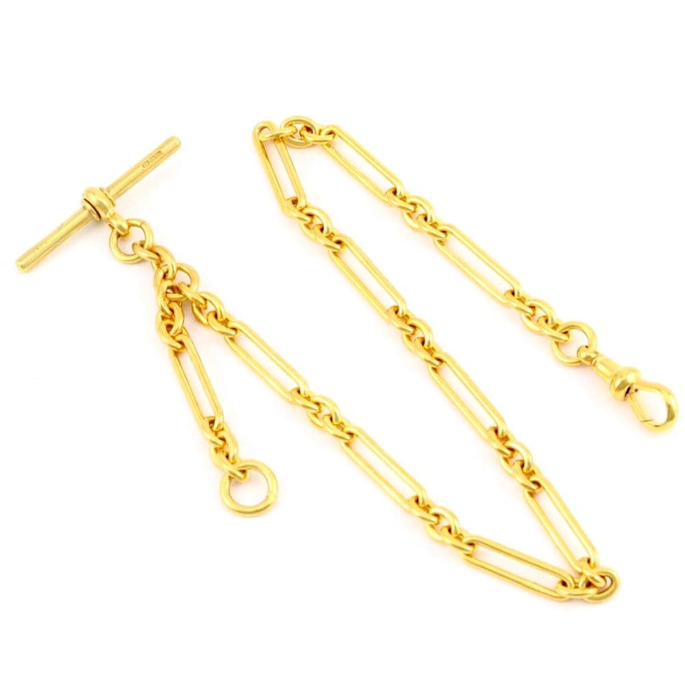 Antique 15Ct Gold 31 1g Fetter / Trombone Link Single Albert Watch ...