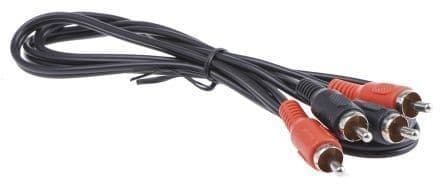 RCA Phono Cable Assembly 1m Black Male Phono to Male Phono