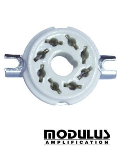 Valve Socket - 8 pin Octal - White Ceramic - with Loose Retainer