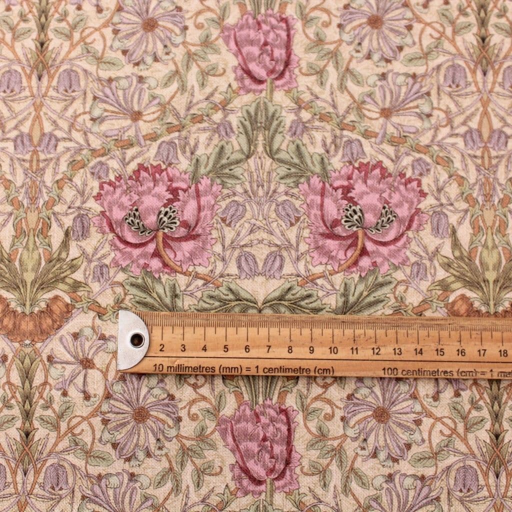 Cotton Fabric William Morris Honeysuckle Rose