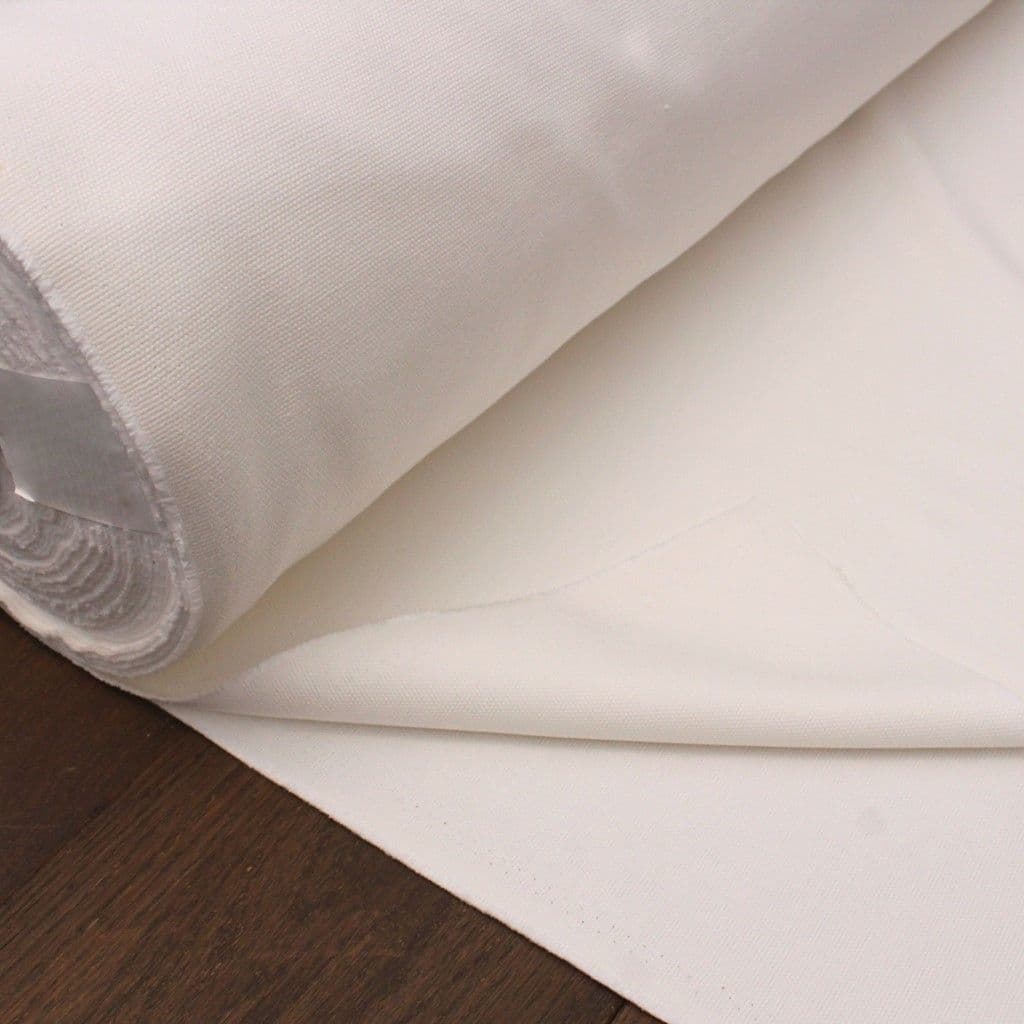 Double Width Cotton Canvas Upholstery Fabric - Off White
