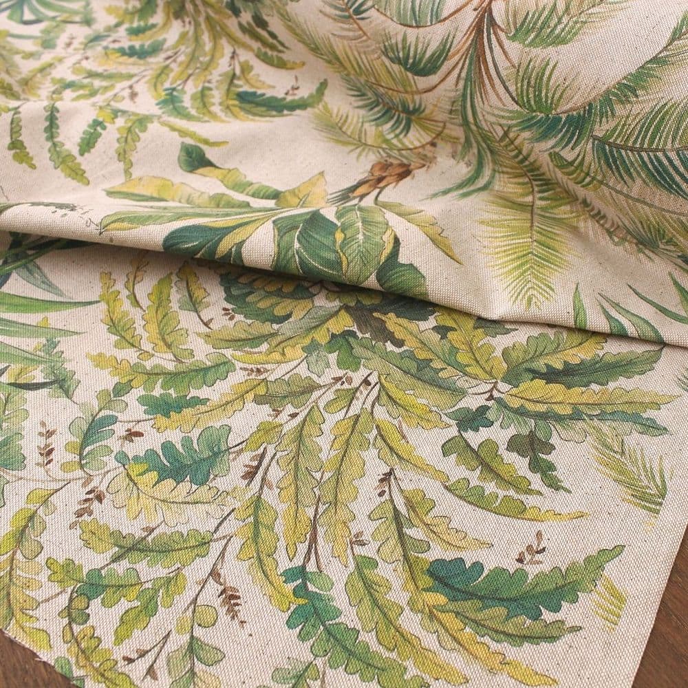 Linen Look Cotton Fabric Exotic Palm Trees