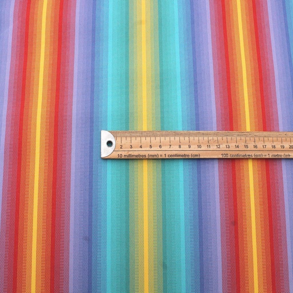 Outdoor Upholstery Fabric Rainbow Hazy Stripes