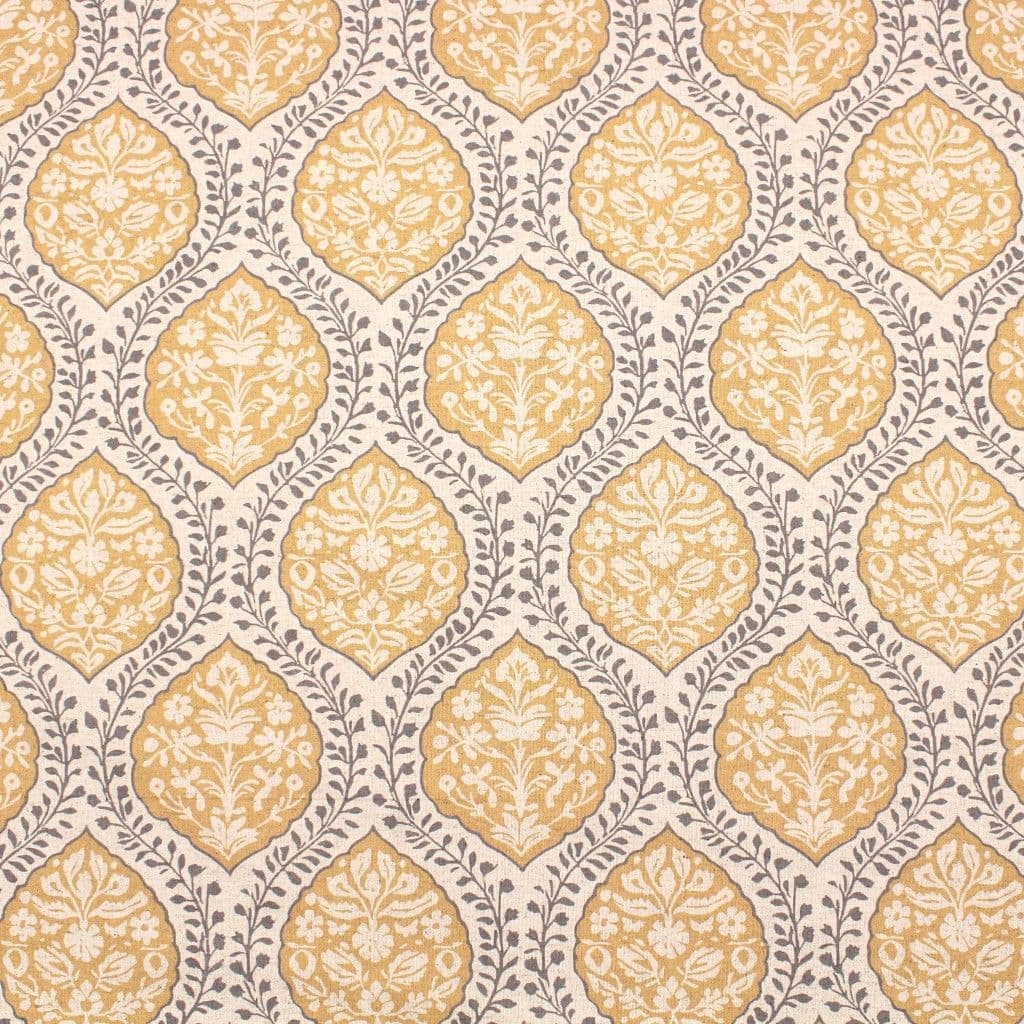 Recycled Cotton Organic Linen Fabric Dehli Ochre